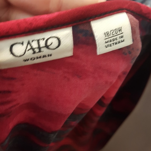 Cato | Tops | Cato Red Abstract Print Asymmetrical Tunic 82w | Poshmark